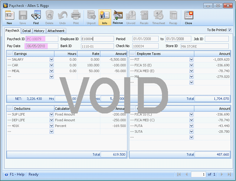 Voiding Checks